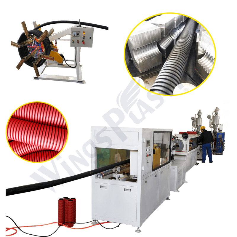 Double Wall Corrugated Pipe Extruder Machine 40-160mm - Buy Double Wall ...